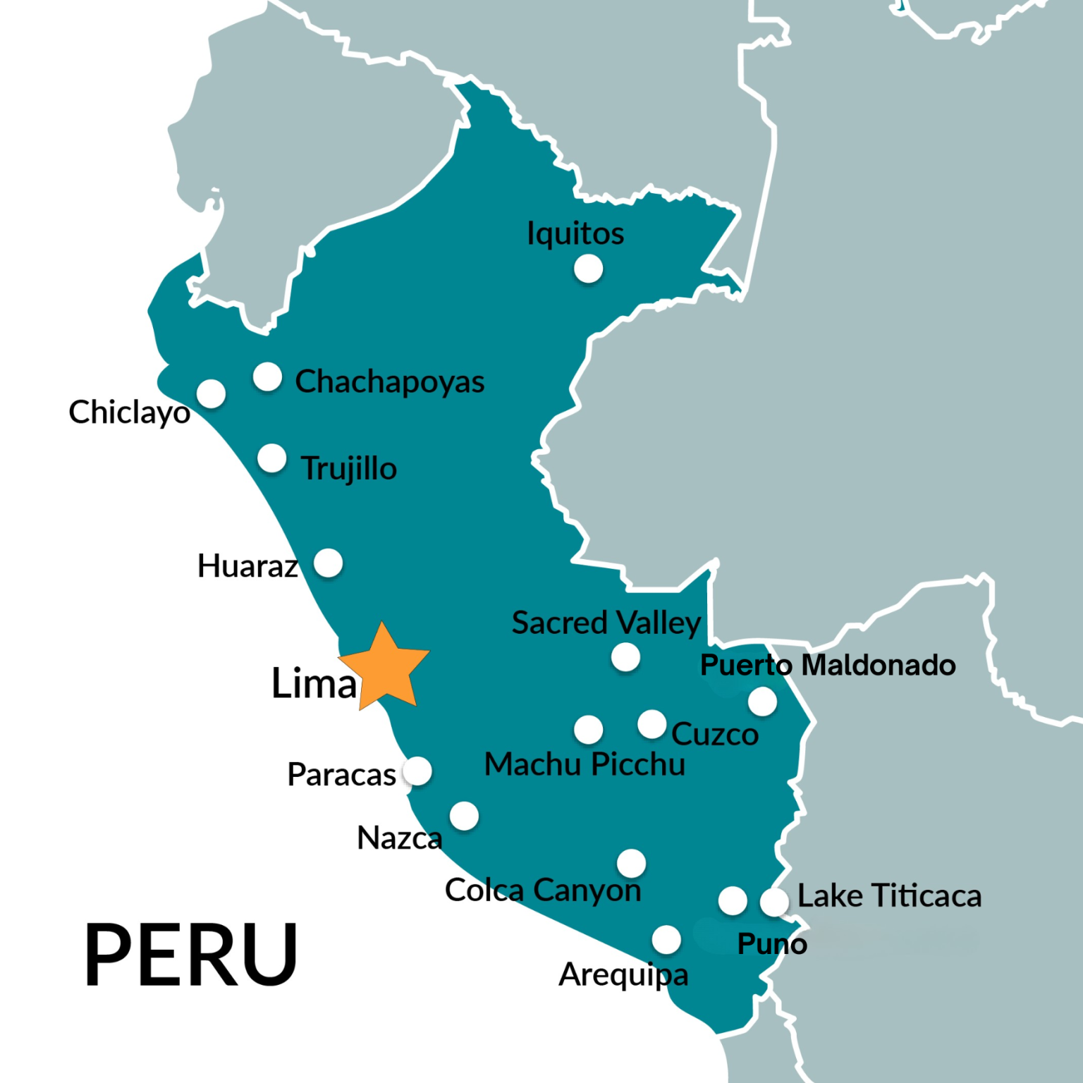 Peru Map - 2026 - Corrected | Contours Travel | Experts in tailor-made ...