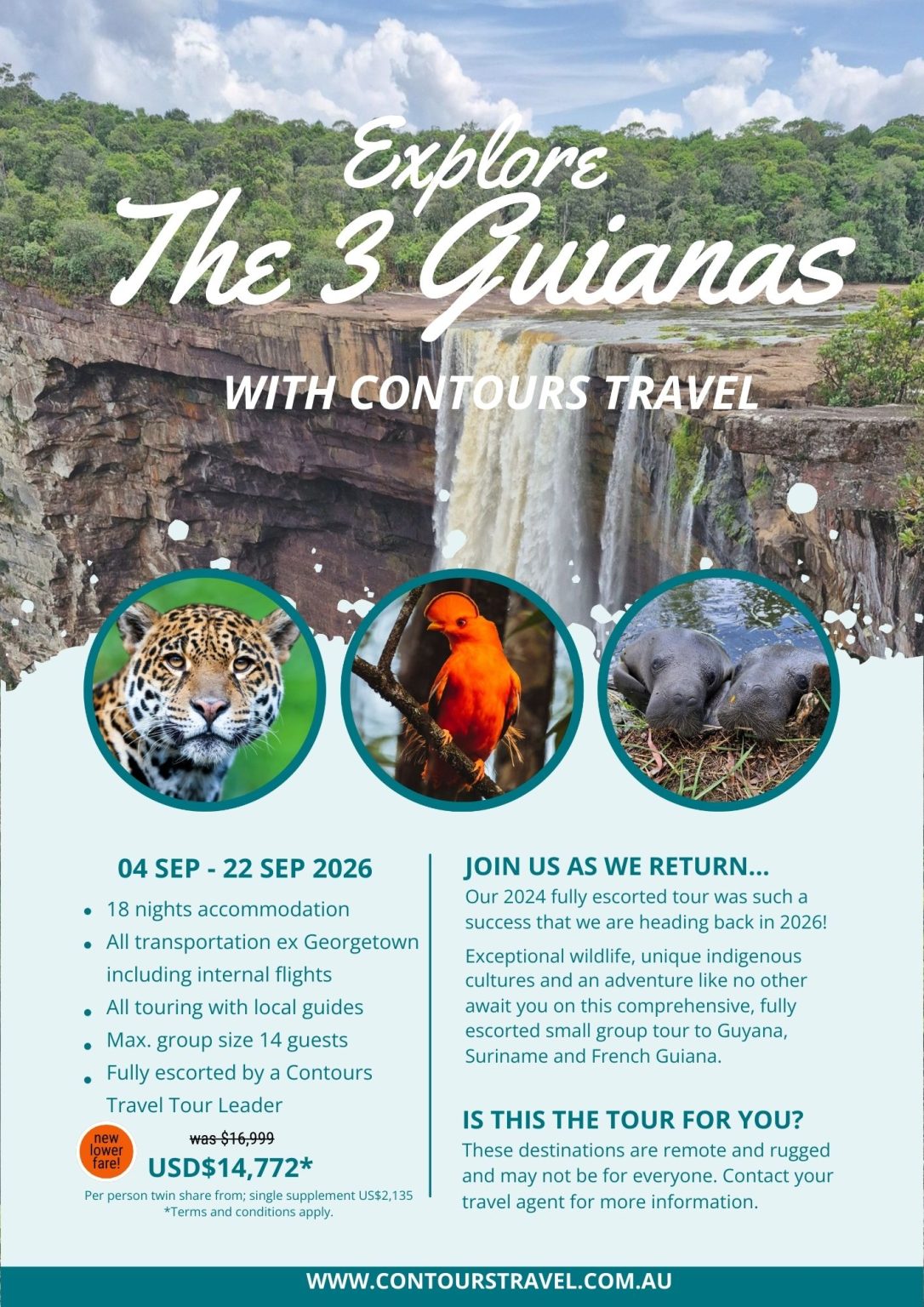 2026- The 3 Guianas Small Group Tour Flyer - front page v2 | Contours ...
